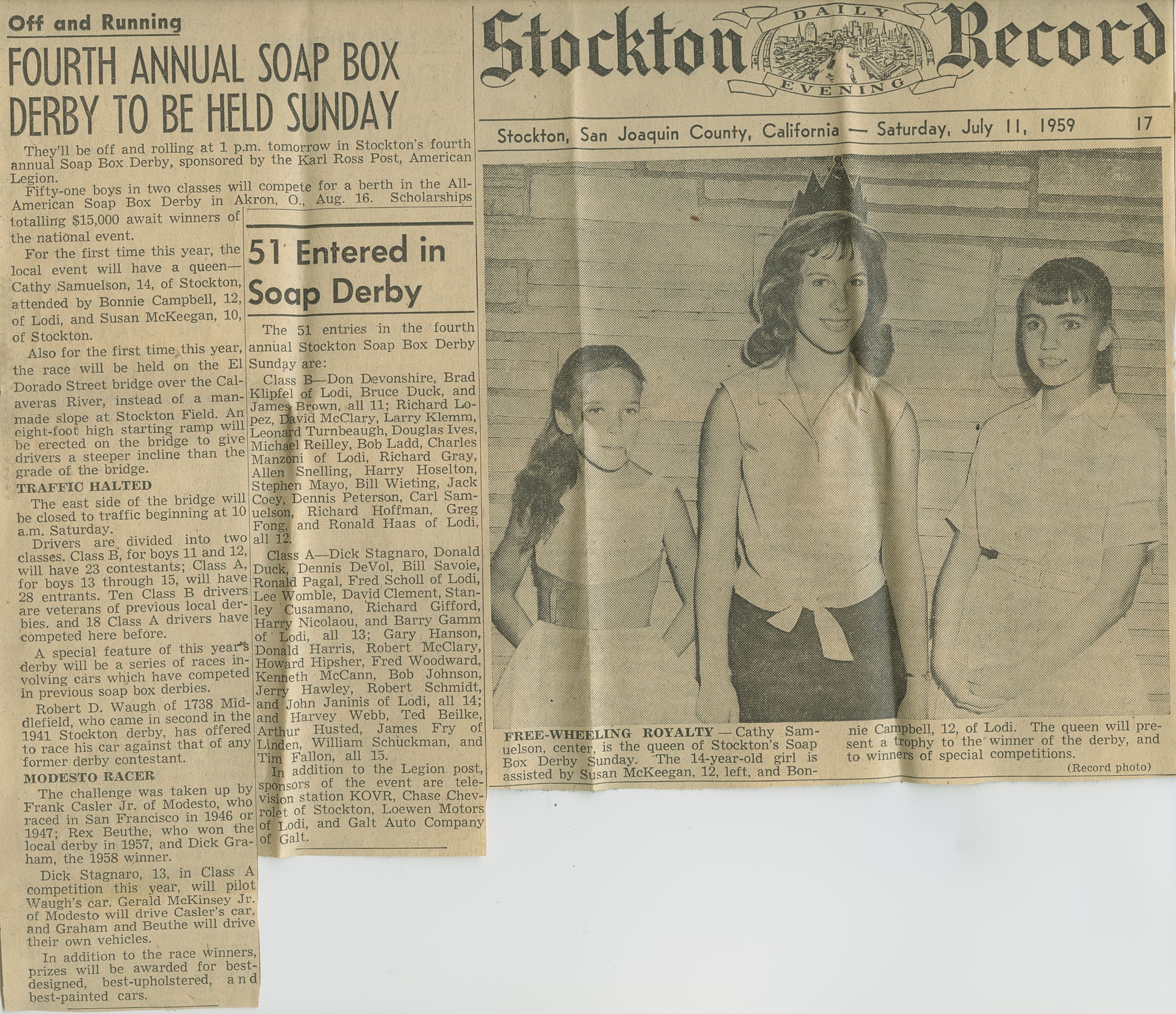 Soap Box Derby, Box 103, 1959 – Finding Joel Pahl Dardis